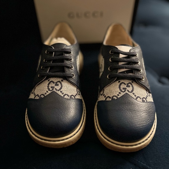 Gucci | Shoes | Gucci Kids Canvas Gg Old Kid Navywhitecream | Poshmark
